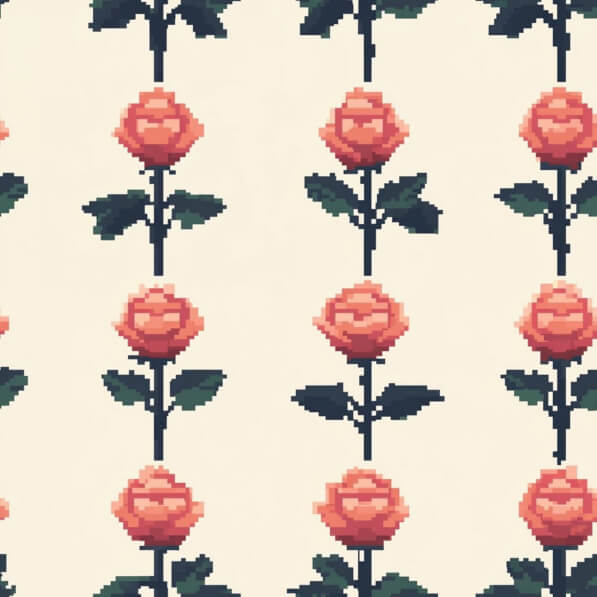 Descarga Patrón de Rosa en Pixel Art Patrones En Línea - Creative Fabrica