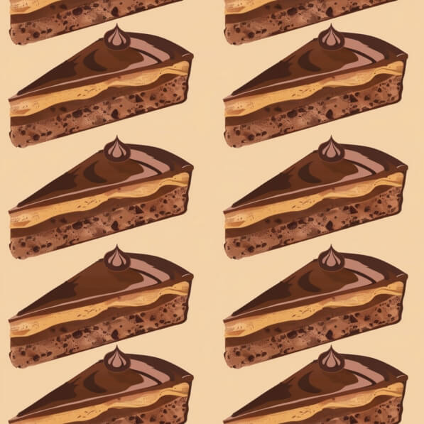 Download Illustrated Chocolate Cake Slices in Repeating Pattern ...