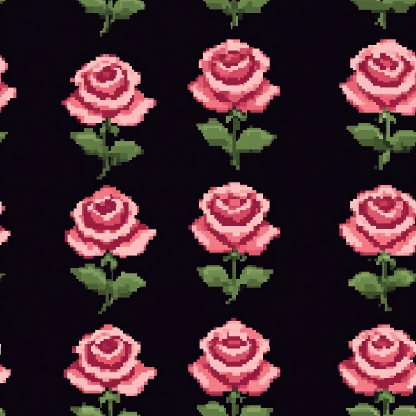 Download Pixel Art Roses Pattern Patterns Online - Creative Fabrica