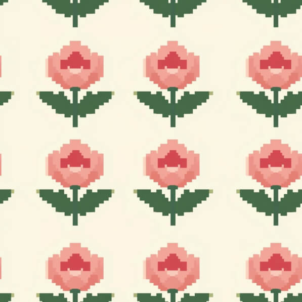 Download Pixel Art Pattern of Pink Roses Patterns Online - Creative Fabrica