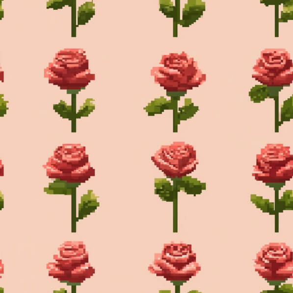 Download Pixel Art Rose Pattern Patterns Online - Creative Fabrica