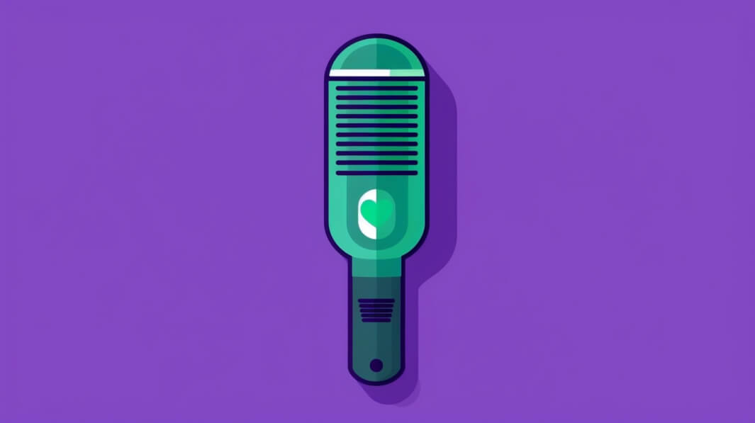 Download Stylized Green Microphone on Purple Background Backgrounds ...