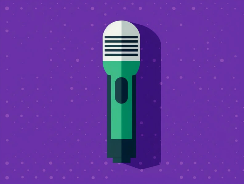 Download Green Microphone on Purple Background Backgrounds Online ...