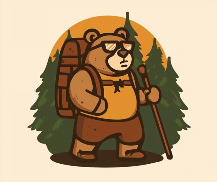 Download Hiking Bear Character Backgrounds Online - Creative Fabrica