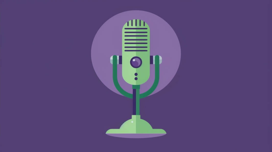 Download Stylized Green Microphone on Purple Background Backgrounds ...