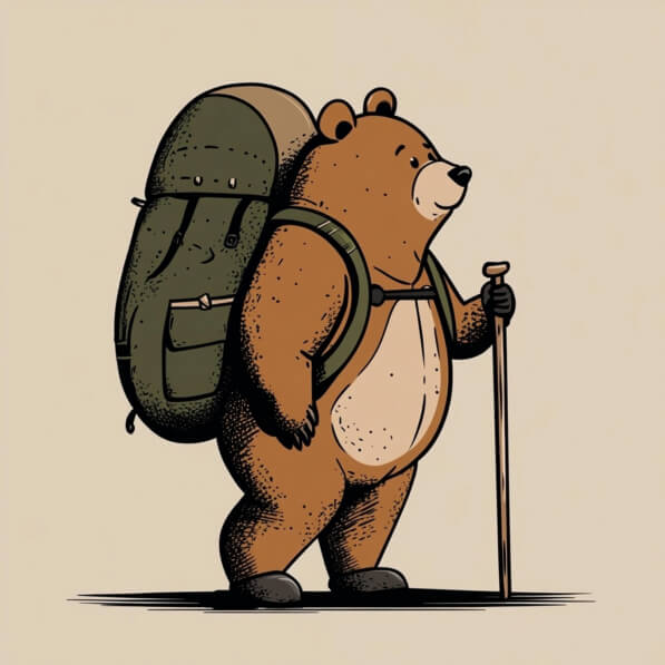 Download Hiking Bear Character Backgrounds Online - Creative Fabrica