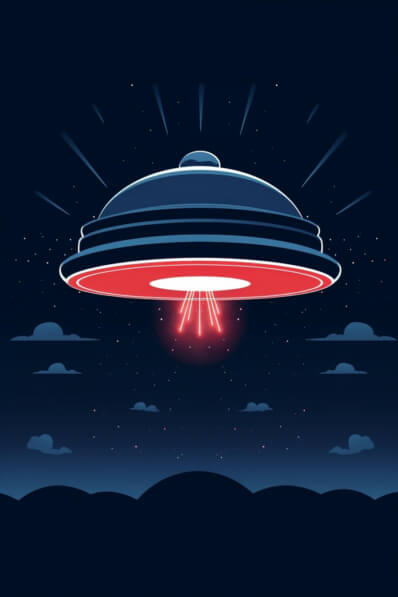 Download Stylized UFO in Night Sky Backgrounds Online - Creative Fabrica