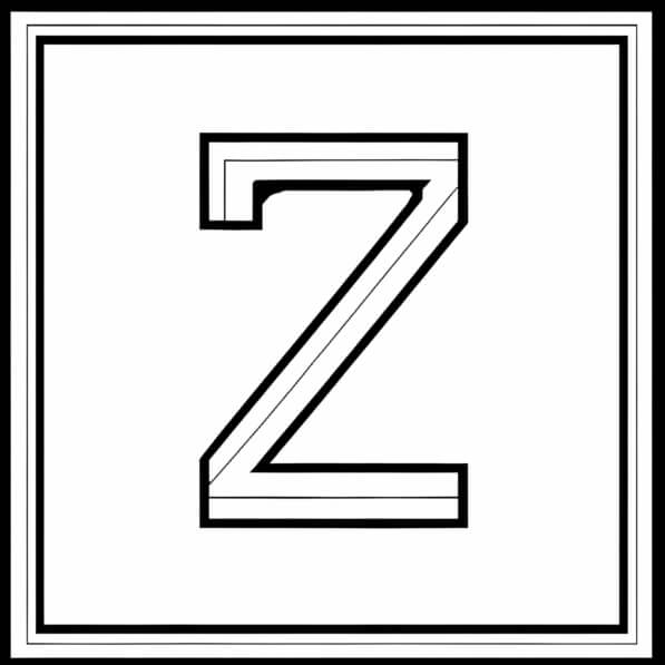 Download Stylized Letter Z in Black and White Coloring pages Online ...