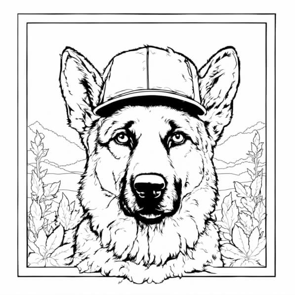 Download Stylized Corgi Wearing a Cap Coloring pages Online - Creative ...