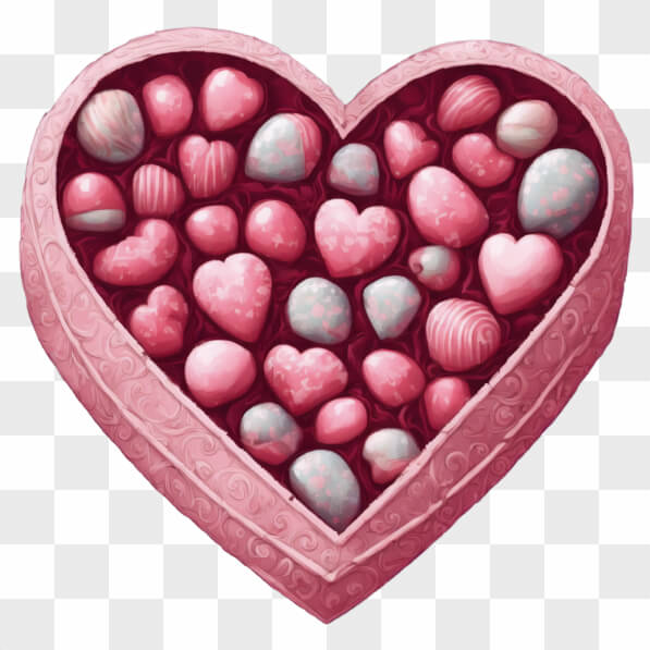 Download Heart-shaped chocolate box filled with assorted chocolates ...