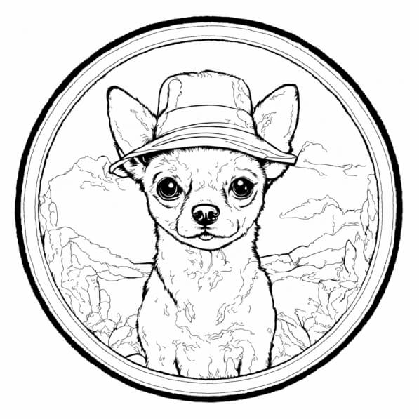 Download Charming Chihuahua Illustration Coloring pages Online ...