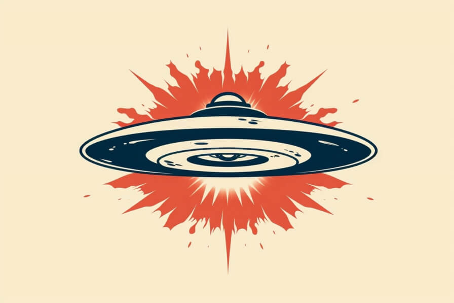 Download Stylized UFO with Explosion Backgrounds Online - Creative Fabrica