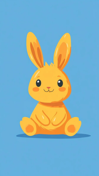 Descarga Conejo amarillo de dibujos animados lindo sobre fondo azul ...