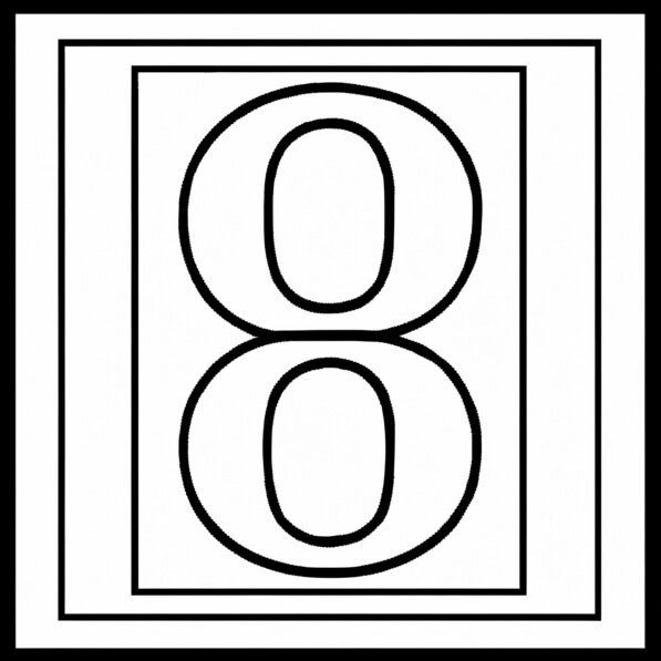 Download Number 8 Outline Coloring pages Online - Creative Fabrica