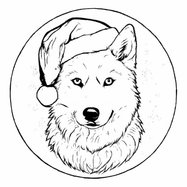 Descarga Lobo en Sombrero de Santa Páginas para colorear En Línea ...