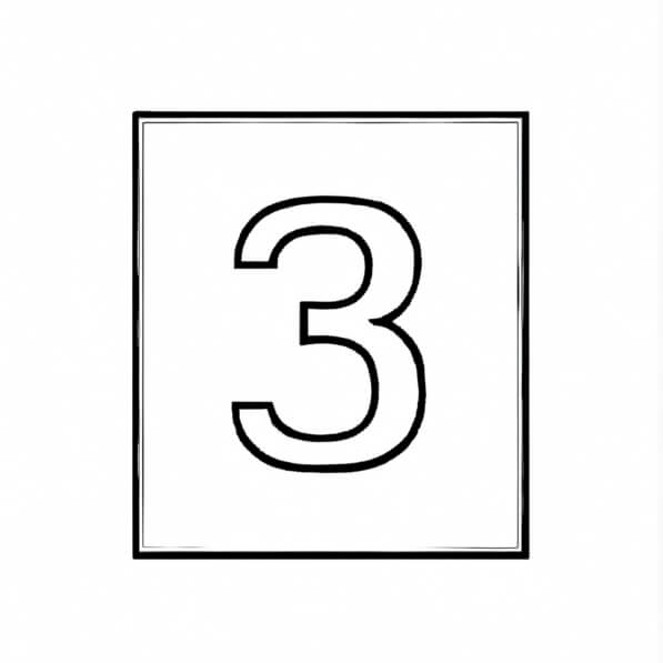 Download Number 3 in a Square Coloring pages Online - Creative Fabrica