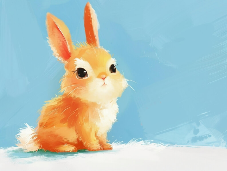 Download Cute Orange Rabbit Illustration Backgrounds Online - Creative ...