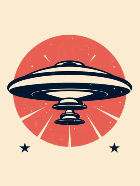 Download Retro Flying Saucer Illustration Backgrounds Online - Creative ...