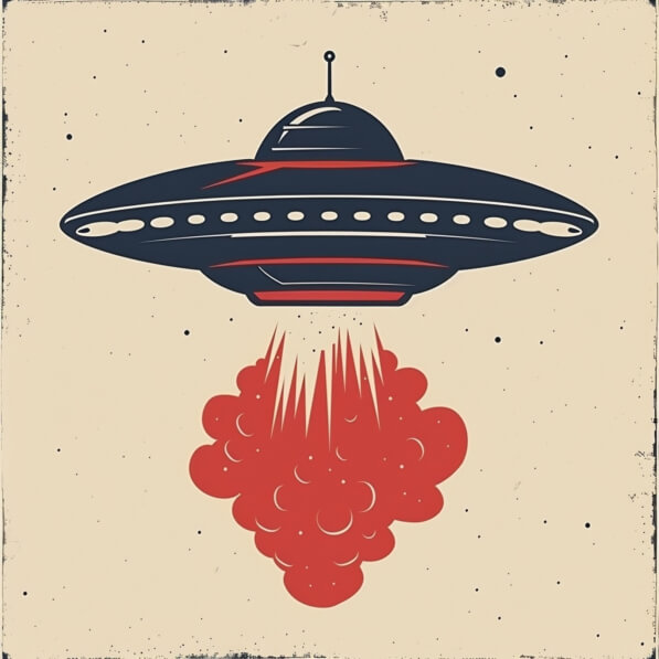 Download Stylized UFO with Red Exhaust Backgrounds Online - Creative ...
