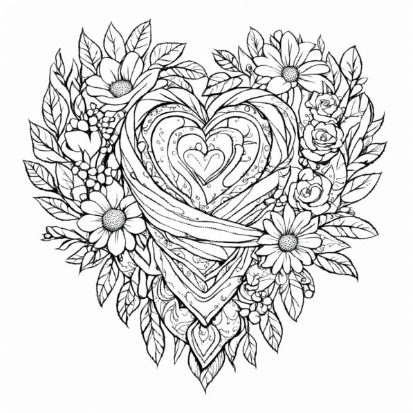Download Intricate Heart Coloring Page Coloring pages Online - Creative ...