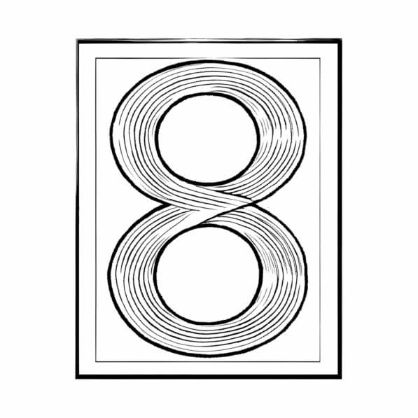 Download Stylized Number Eight Design Coloring pages Online - Creative ...