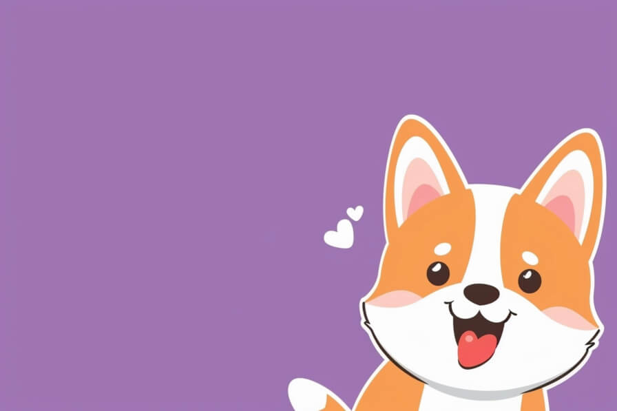 Download Cute Cartoon Corgi with Purple Background Backgrounds Online ...