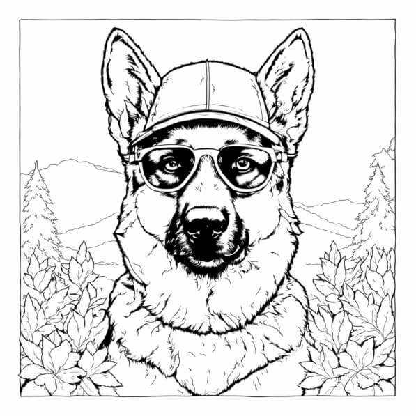 Descarga Ilustración de Perro Genial en la Naturaleza Páginas para ...