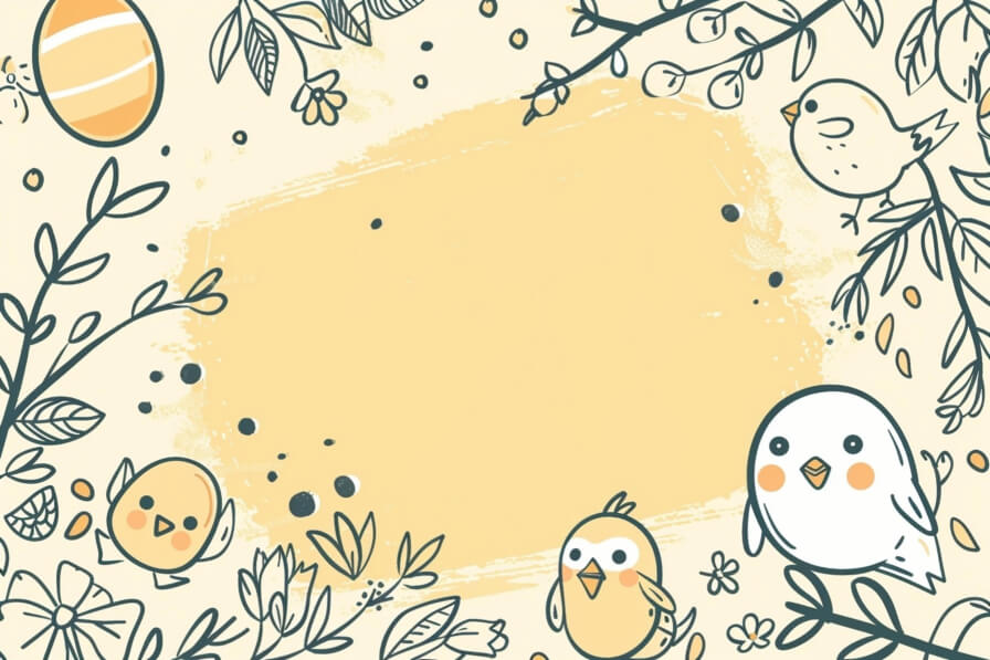 Download Whimsical Spring Background with Birds and Easter Egg ...