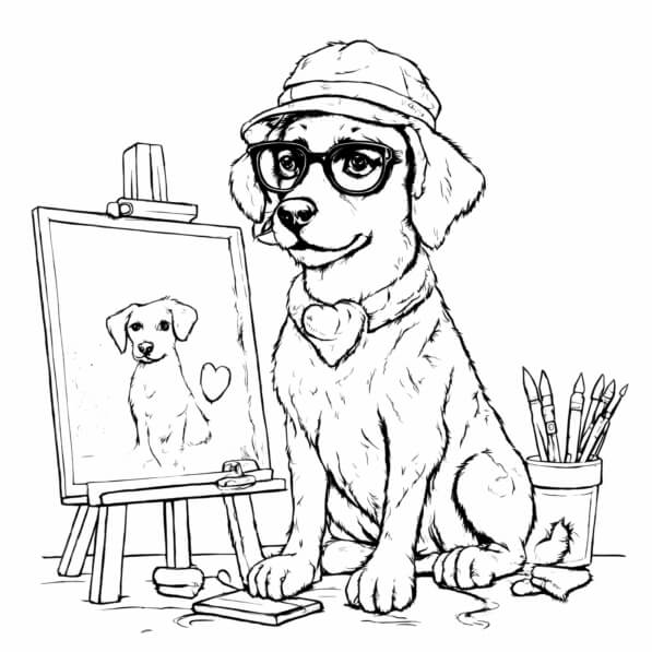 Scarica Dipinto Artistico di Cane Un Altro Cane Pagine da colorare ...