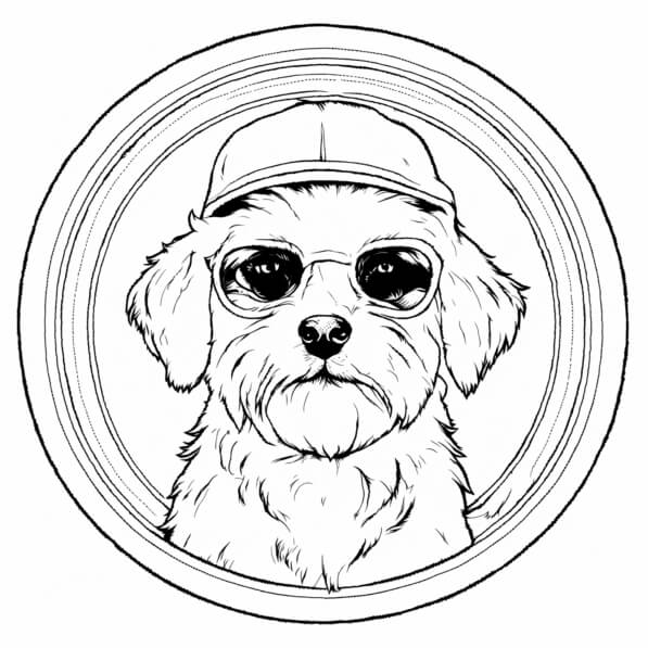 Descarga Perro genial con gafas de sol y gorra Páginas para colorear En ...