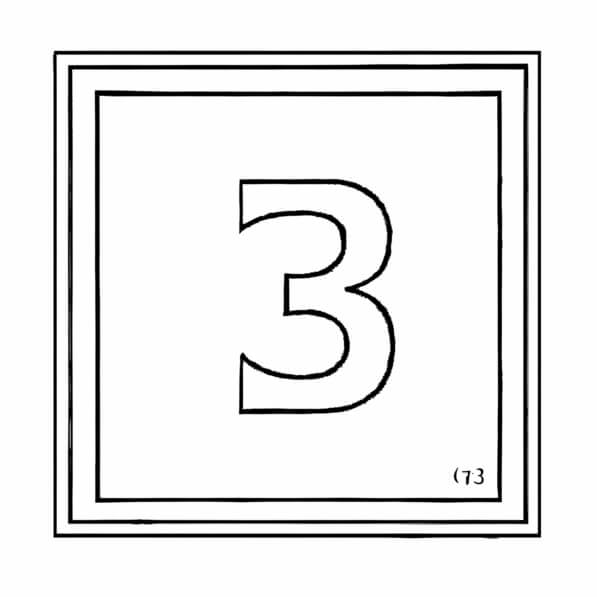 Download Decorative Number 3 in a Square Frame Coloring pages Online ...