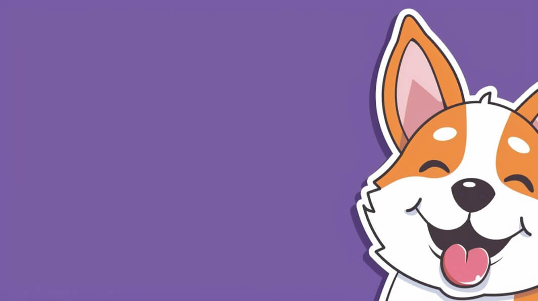 Download Cheerful Cartoon Corgi Against Purple Background Backgrounds ...