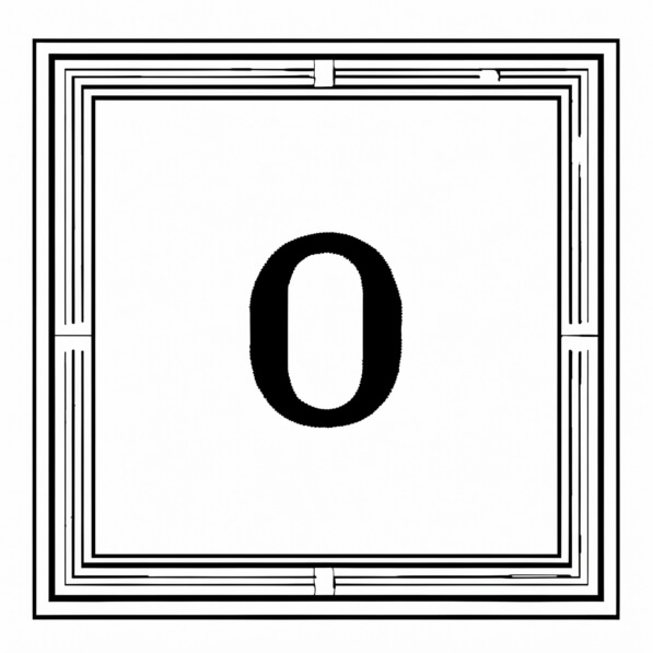 Download Large Number 0 in Ornate Border Coloring pages Online ...