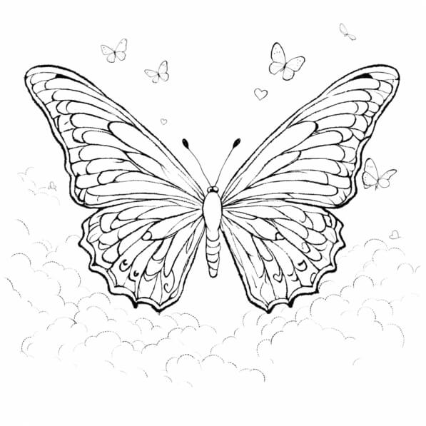 Download Intricate Butterfly Line Drawing Coloring pages Online ...