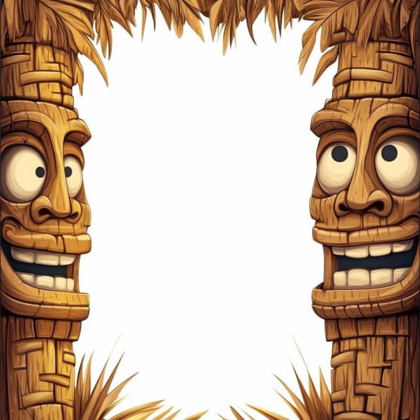 Download Whimsical Wooden Totem Faces Backgrounds Online - Creative Fabrica
