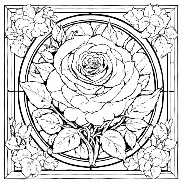 Download Intricate Rose Illustration Coloring pages Online - Creative ...