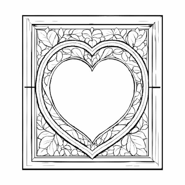Download Decorative Heart Frame Coloring pages Online - Creative Fabrica