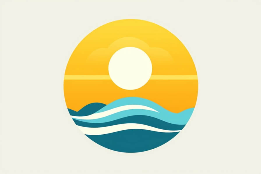 Download Stylized Sun and Waves Backgrounds Online - Creative Fabrica