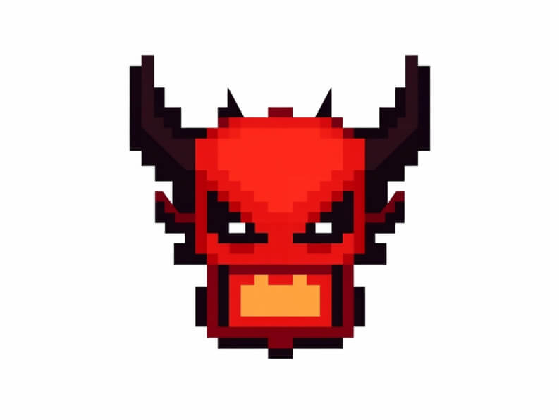Download Pixelated Red Demon Head Backgrounds Online - Creative Fabrica