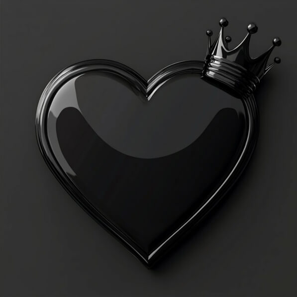 Descarga Corazón Negro Brillante con Corona Fondos En Línea - Creative ...