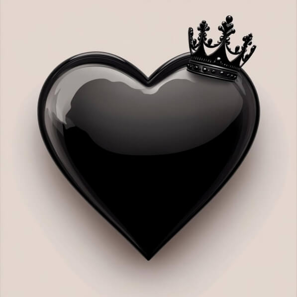 Descarga Corazón Negro con Corona Fondos En Línea - Creative Fabrica