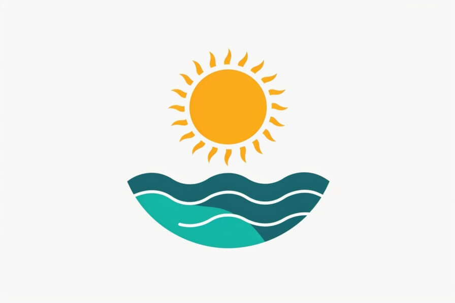 Download Stylized Sun and Water Illustration Backgrounds Online ...
