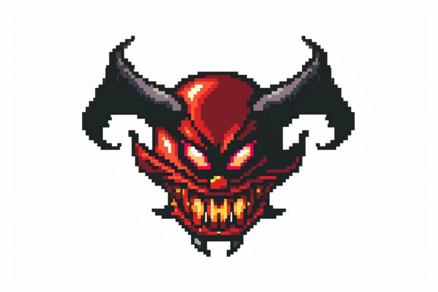Download Pixel Art Demon Face Backgrounds Online - Creative Fabrica