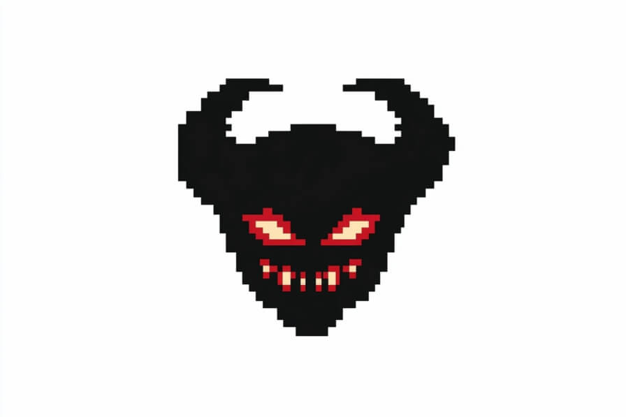 Download Pixel Art of a Sinister Face Backgrounds Online - Creative Fabrica