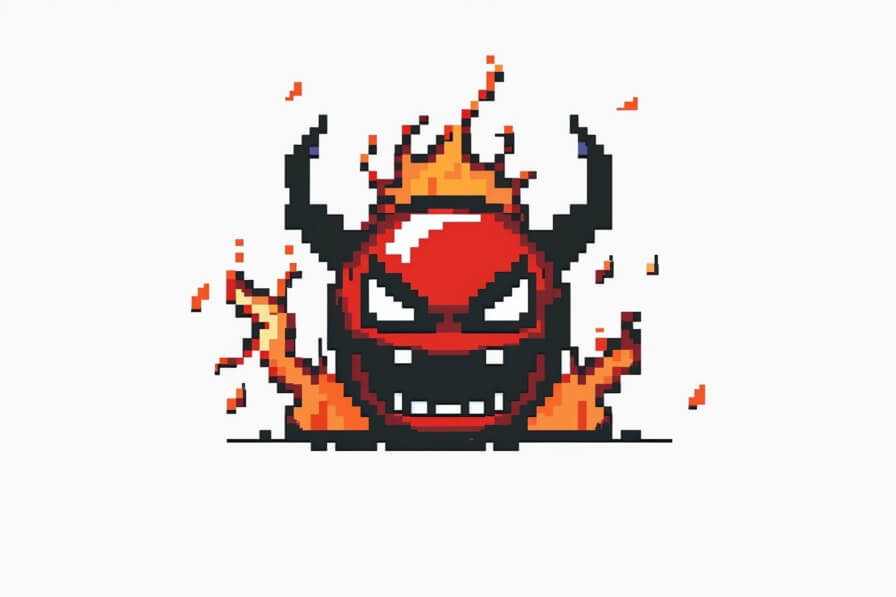 Descarga Cara de Diablo en Pixel Art con Llamas Fondos En Línea ...