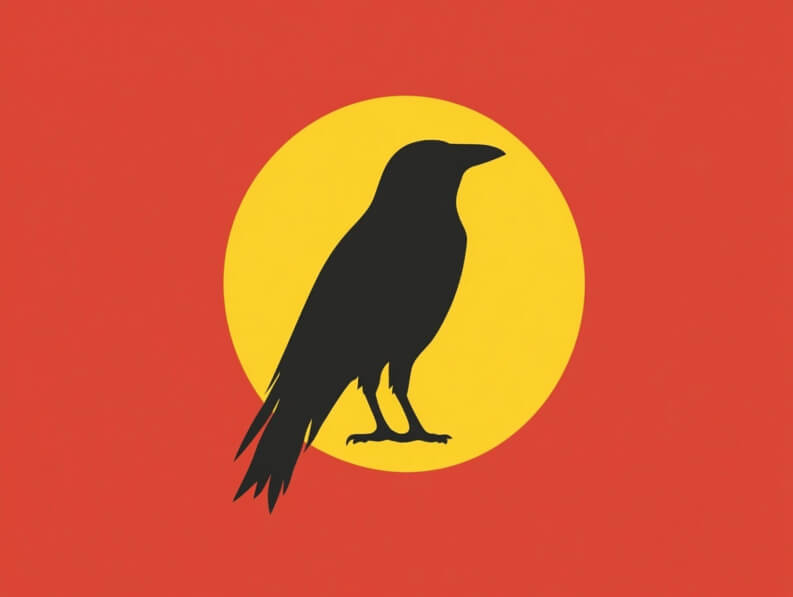 Descarga Silueta de cuervo contra fondo rojo Fondos En Línea - Creative ...