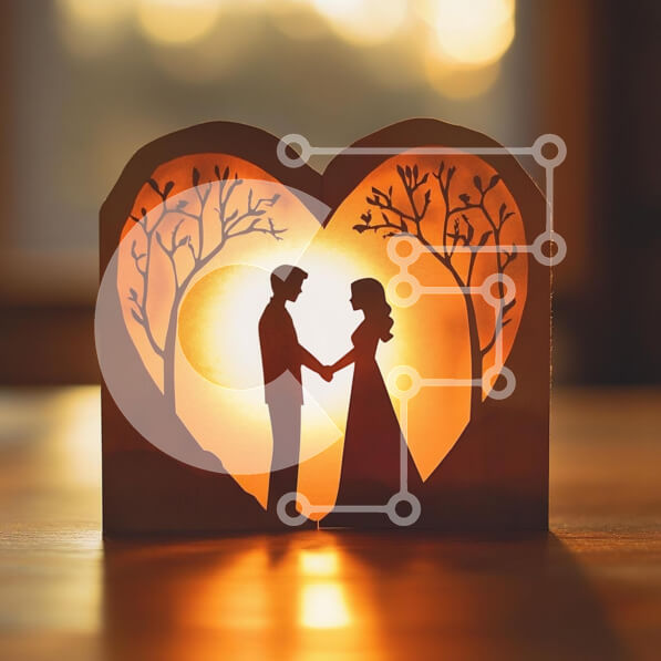 Download Romantic Paper Cut-Out of a Couple in Heart Shape Stockphotos ...