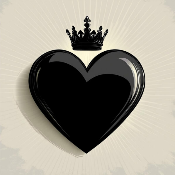 Descarga Corazón Negro con Corona sobre Fondo Claro Fondos En Línea ...