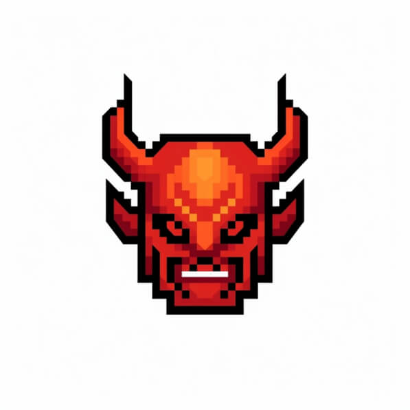 Descarga Cabeza de Diablo en Pixel Art Fondos En Línea - Creative Fabrica