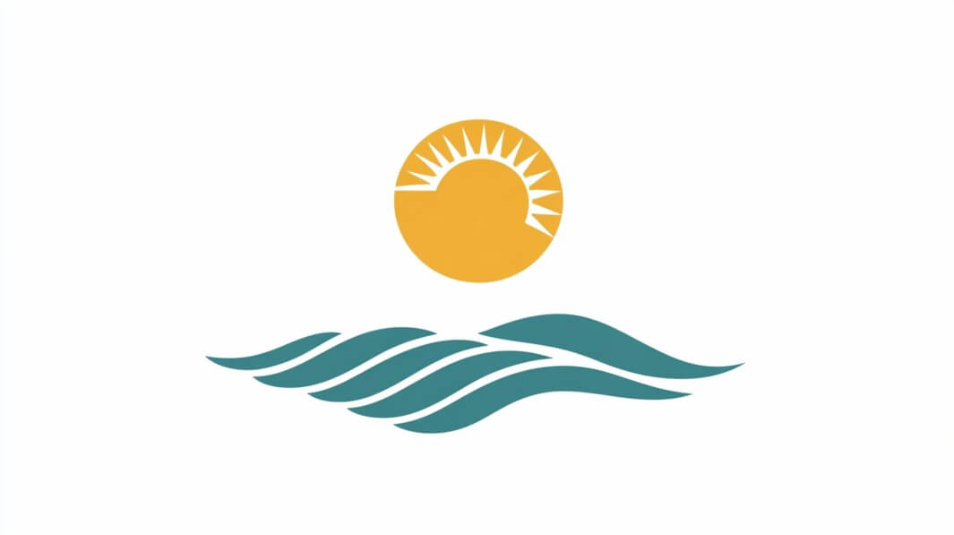 Descarga Diseño de Sol y Olas Estilizado Fondos En Línea - Creative Fabrica